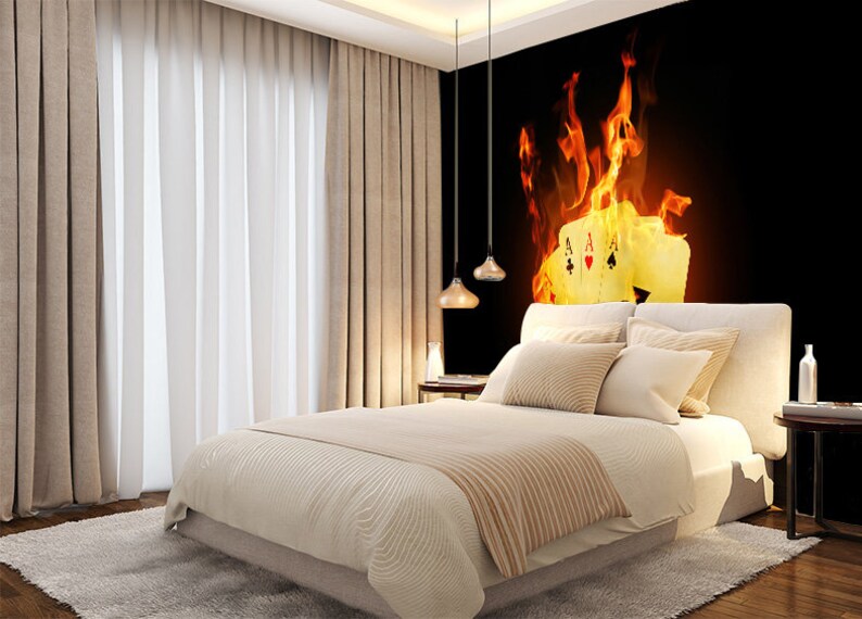 Poker Wallpaper Game Room Wall Decor Peel and Stick Gambling Wall Art ...