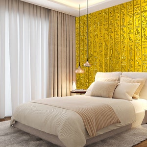 Gold Hieroglyph Wallpaper Ancient Egyptian Wall Mural Self-adhesive ...