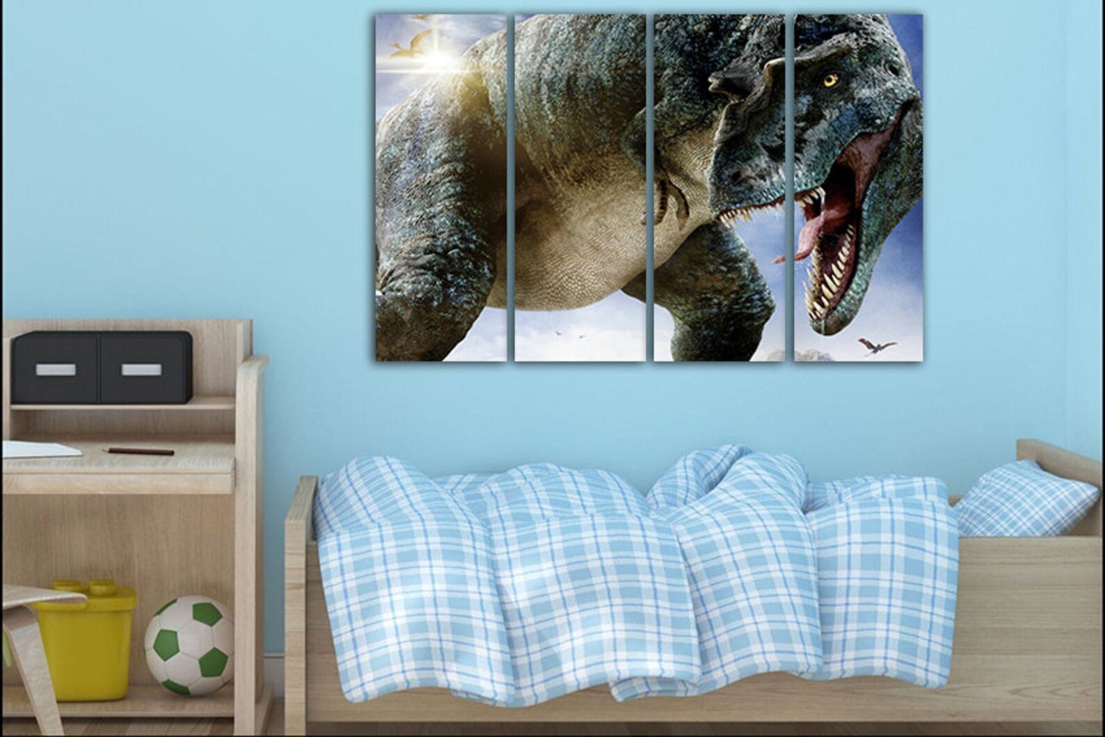 Dinosaur Canvas Tyrannosaurus Rex Dinosaur Art Dinosaur Wall Art Gift ...