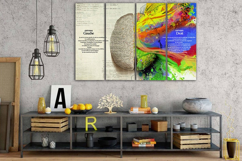 Right Left Brain Art Anatomy Print Psychology Wall Art Brain - Etsy