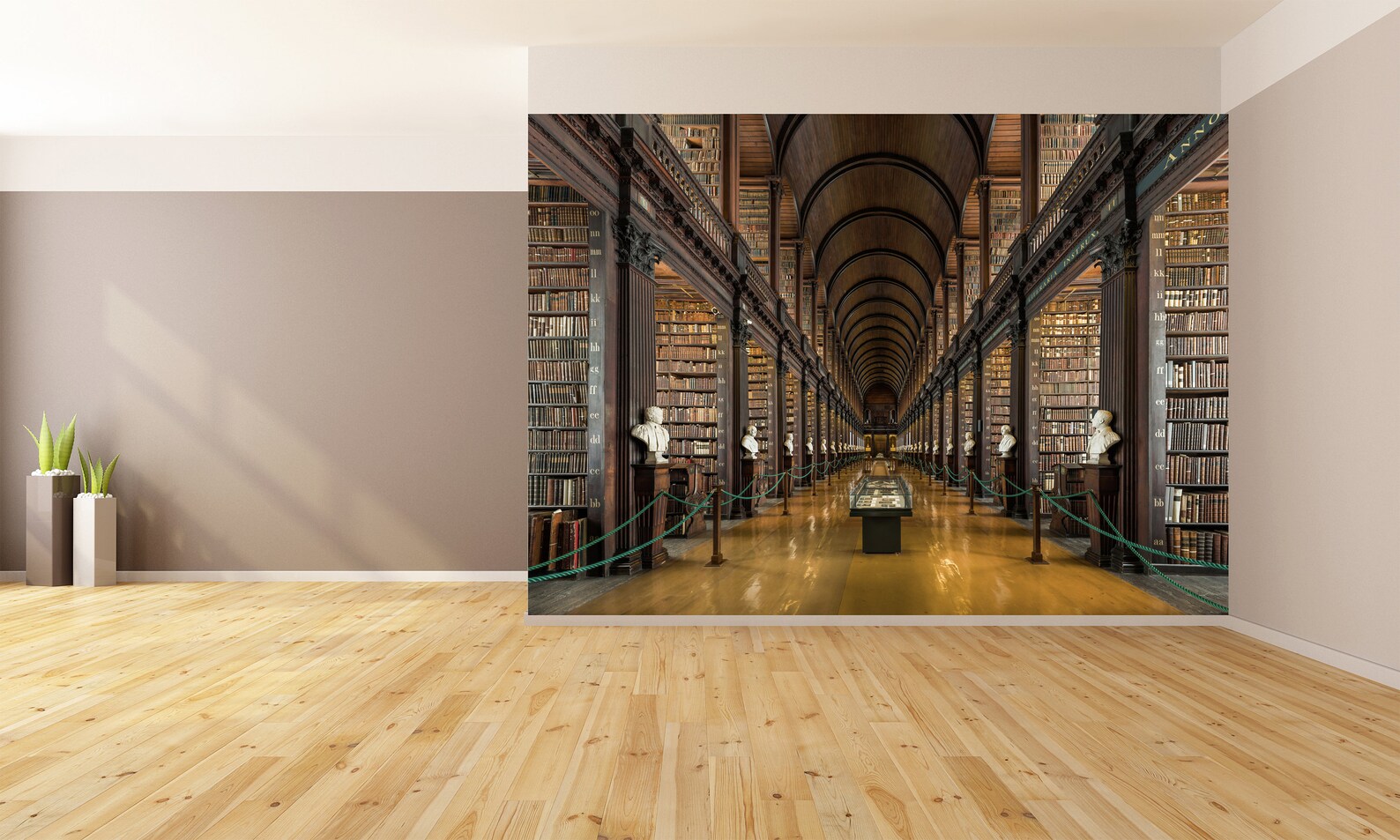 Vintage Library Wallpaper Reading Room Decor Books Library Wall Mural ...