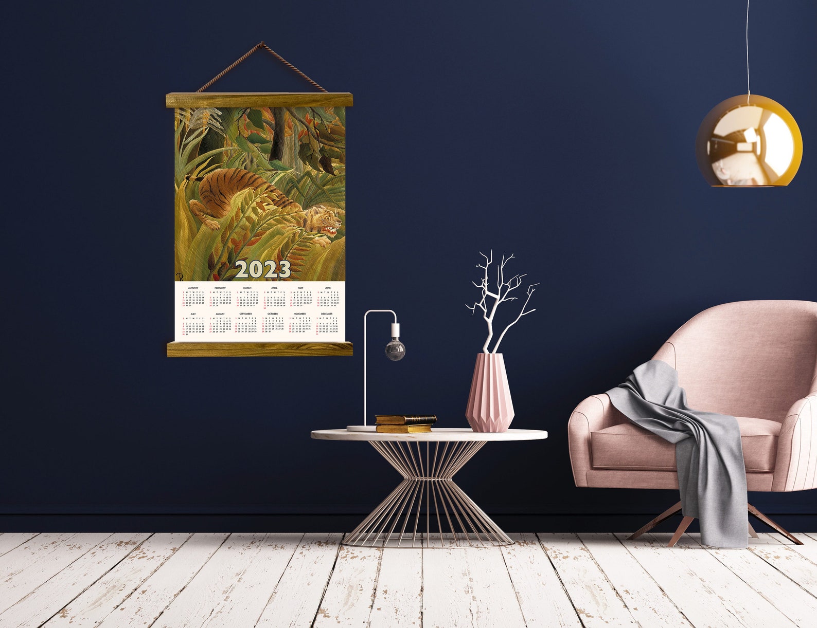 Tiger in a Tropical Storm Pounce on Its Prey Jungle Painting by Henri ...