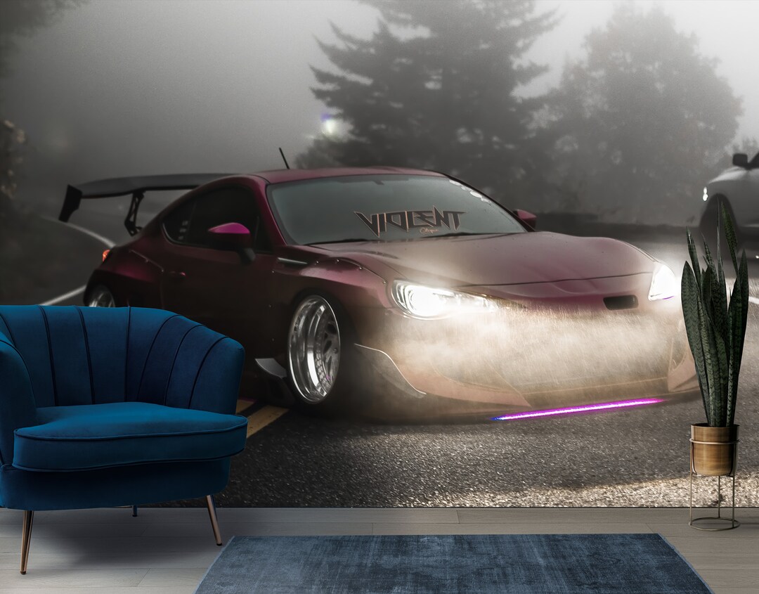 Sport Car Racing Wall Art Mural & Wallpaper Sport Car Garage Peel and ...