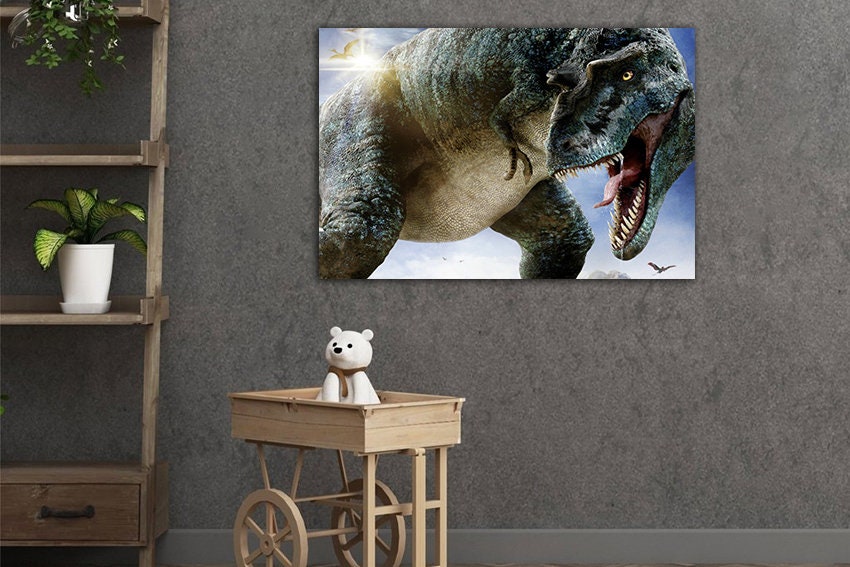 Dinosaur Canvas Tyrannosaurus Rex Dinosaur Art Dinosaur Wall Art Gift ...