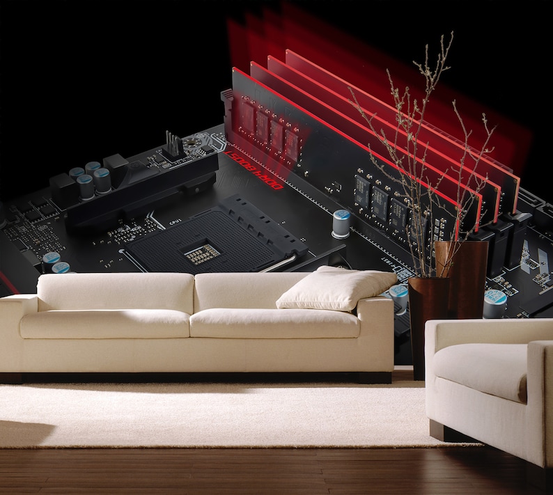 Motherboard Mural Computer Technology Wall Art Circuit Board Wallpaper ...