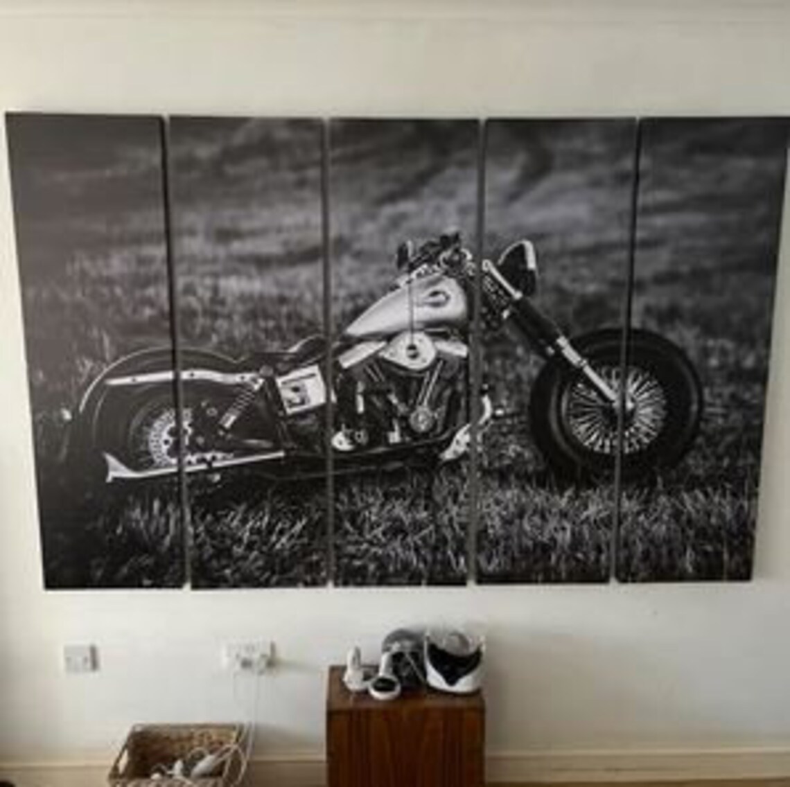 Motorbike Canvas American Décor Motorcycle Print Engine Décor - Etsy