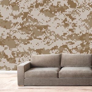 Military Wallpaper Camouflage Wall Decal Peel and Stick Mural Room ...