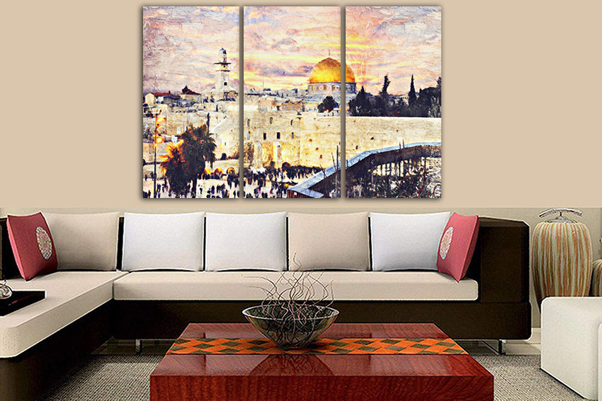 Israel Canvas Jerusalem Art City Canvas Set Painting Print - Etsy