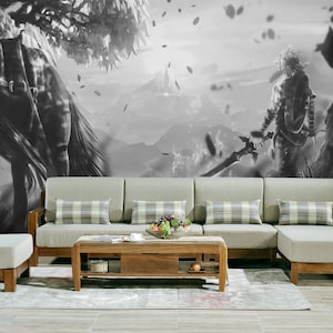 Zelda Gaming Art Wallpaper Breath of the Wild Wall Mural Peel and Stick ...