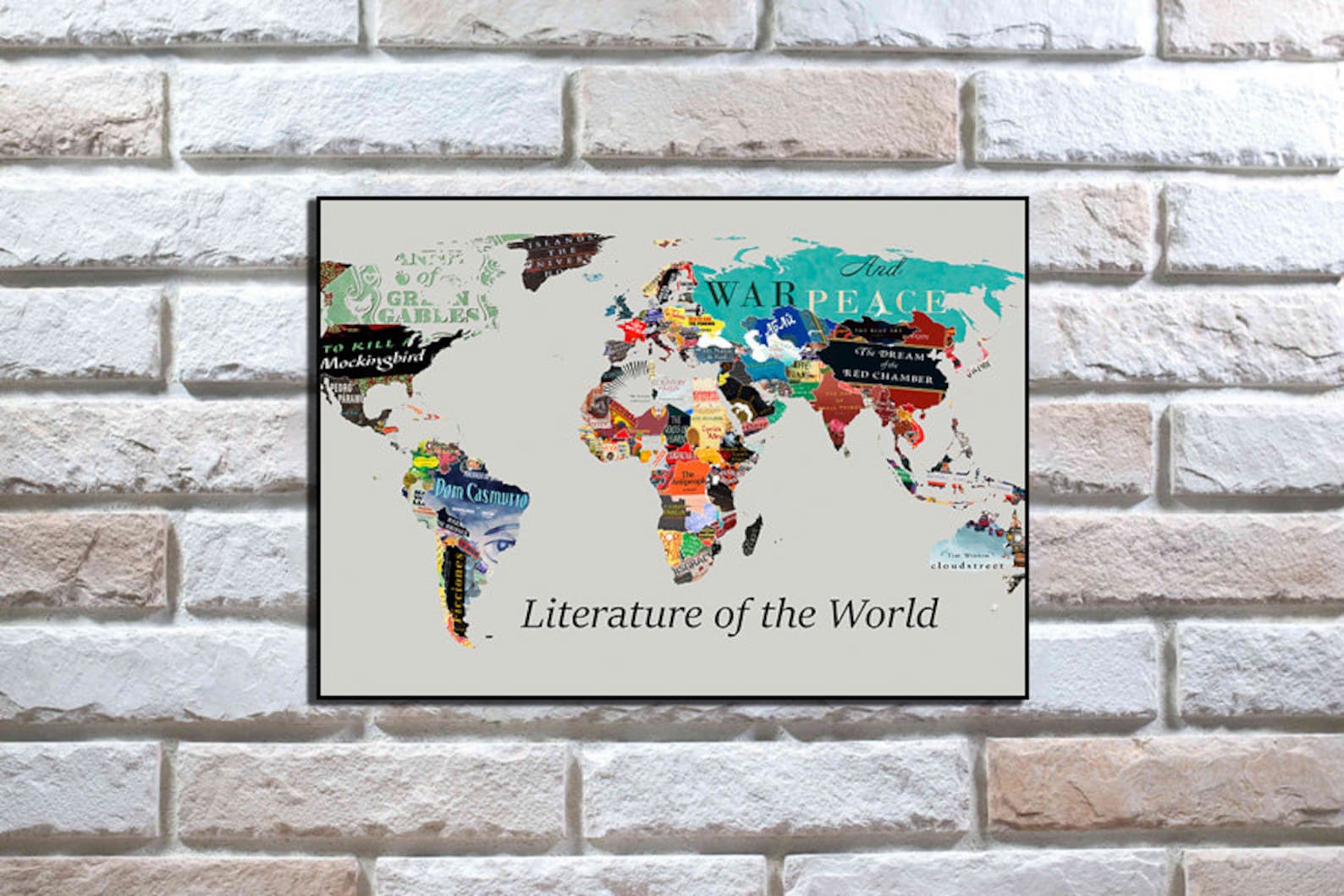 Literature Map World Literature Map Literary Poster Literature - Etsy