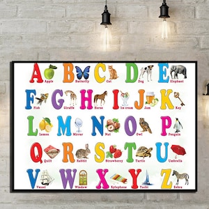 Alphabet Poster ABC Poster Kids Room Décor Baby Alphabet Educational ...