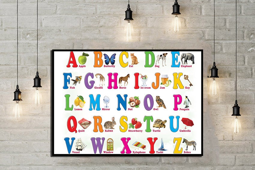 Alphabet Poster ABC Poster Kids Room Décor Baby Alphabet Educational ...
