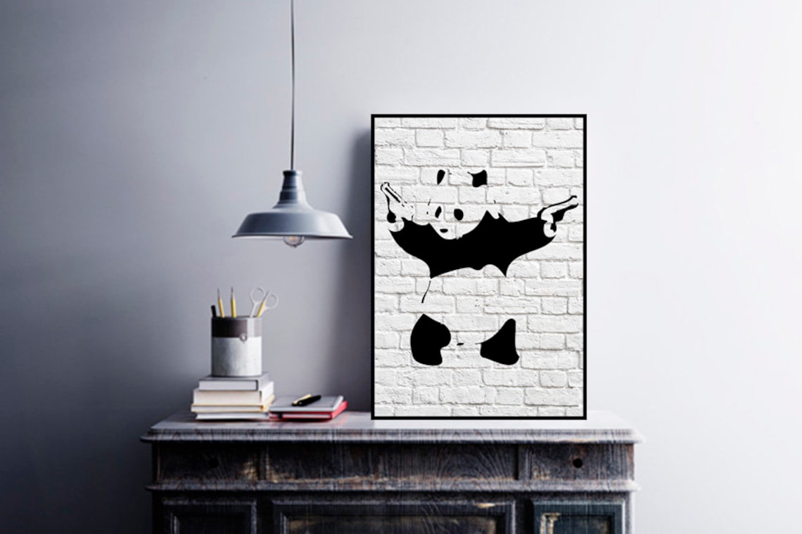 Panda Poster Panda Print Street Art Poster Wall Art Graffiti - Etsy