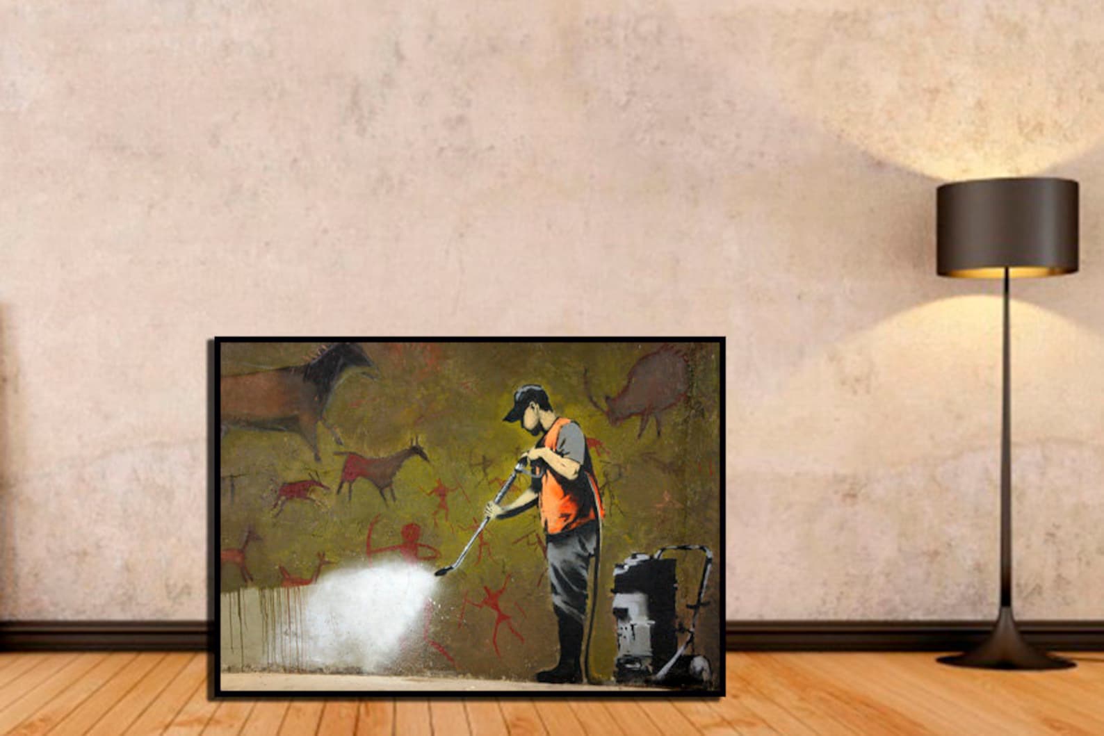 Man Wall Poster Street Cleaning Print Artist Prints Washing Wall Art ...