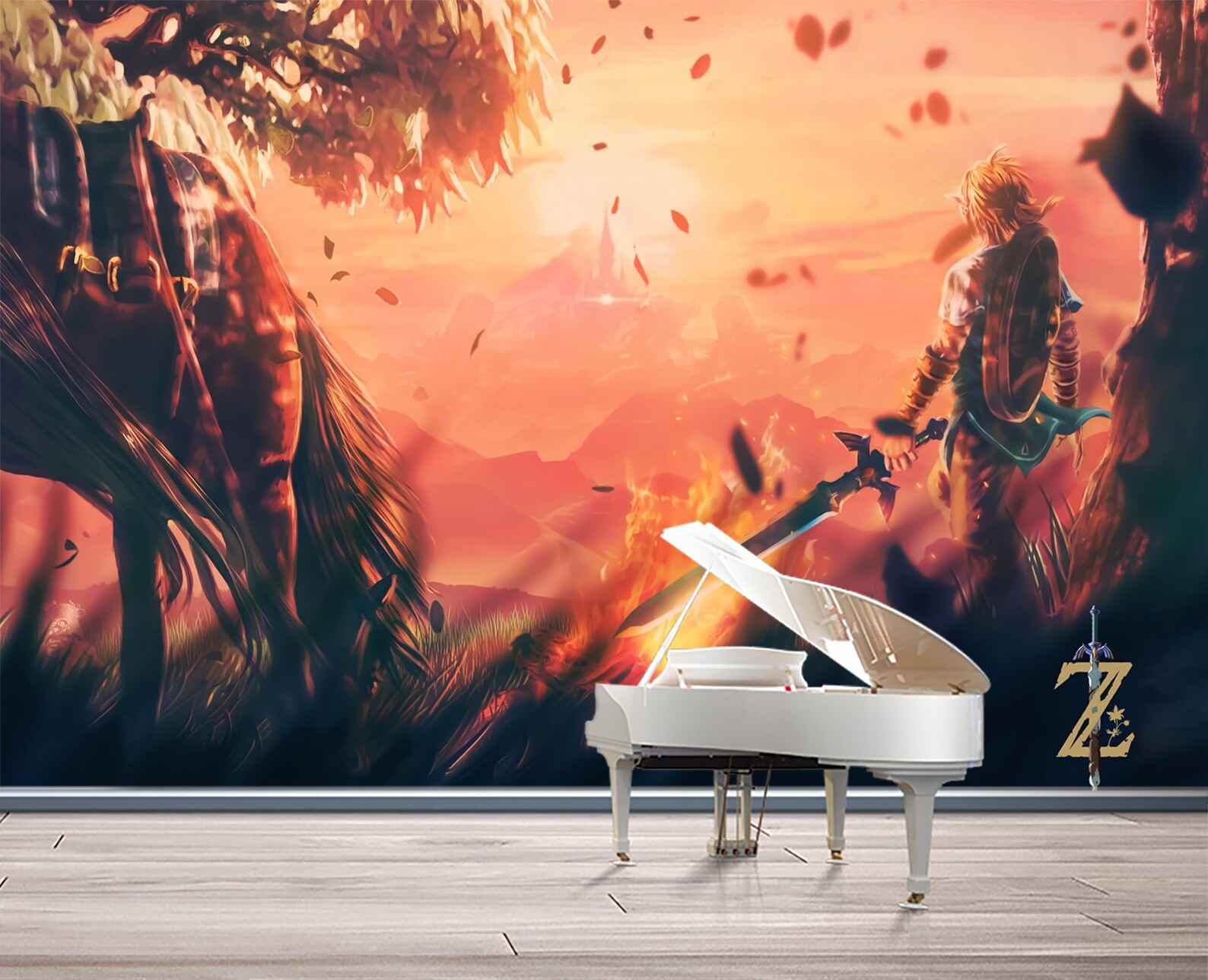 Zelda Gaming Art Wallpaper Breath of the Wild Wall Mural Peel and Stick ...