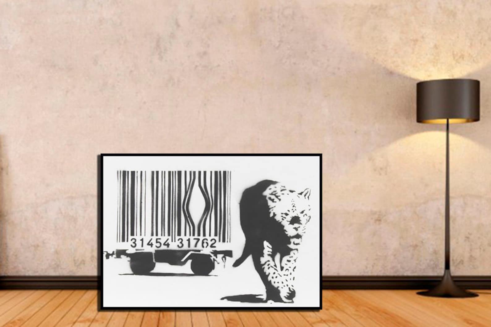 Barcode Poster Leopard Print Street Art Print Poster Mural Decor ...
