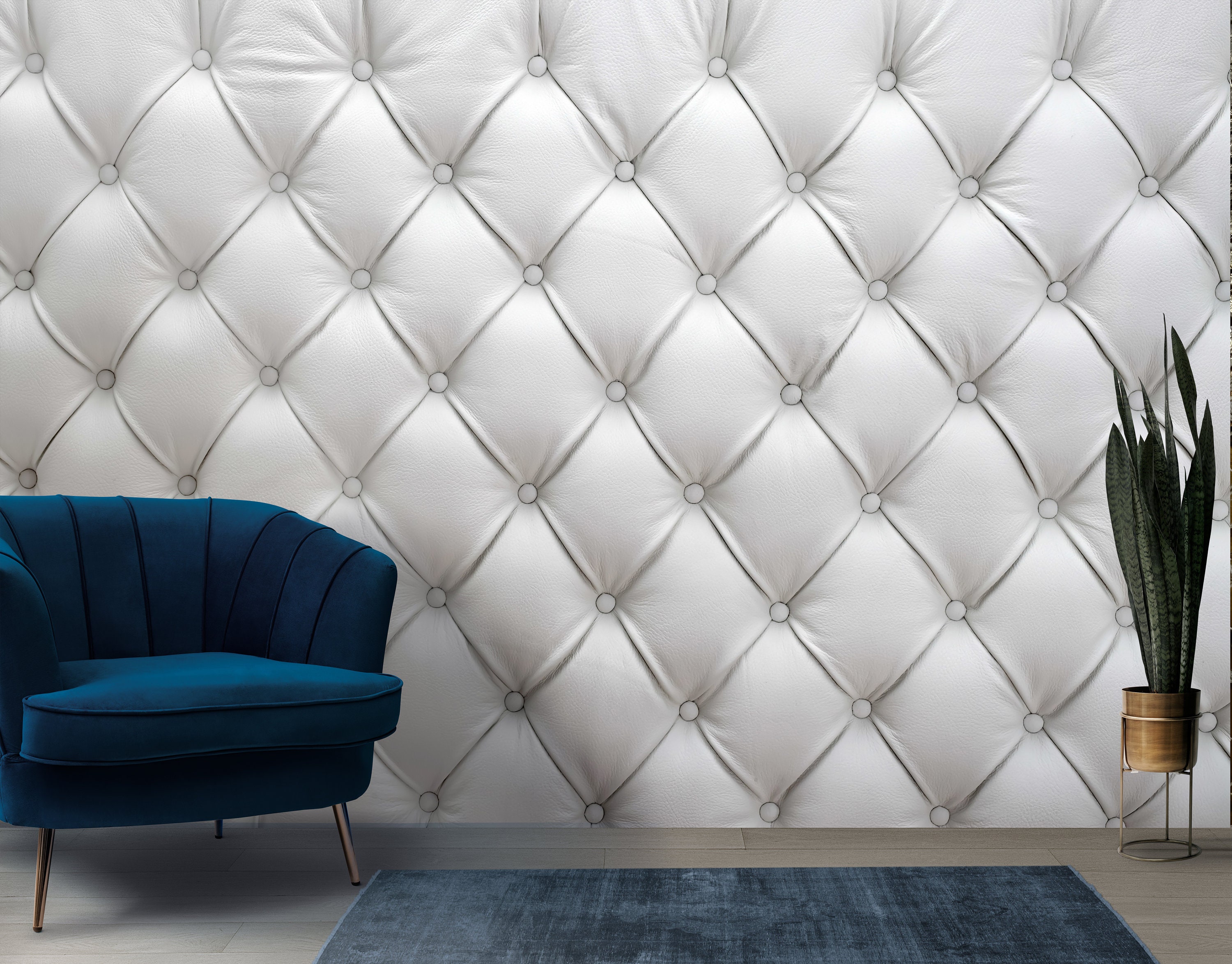 Luxury Leather Pattern Wallpaper White Textured Wall Mural Abstract ...