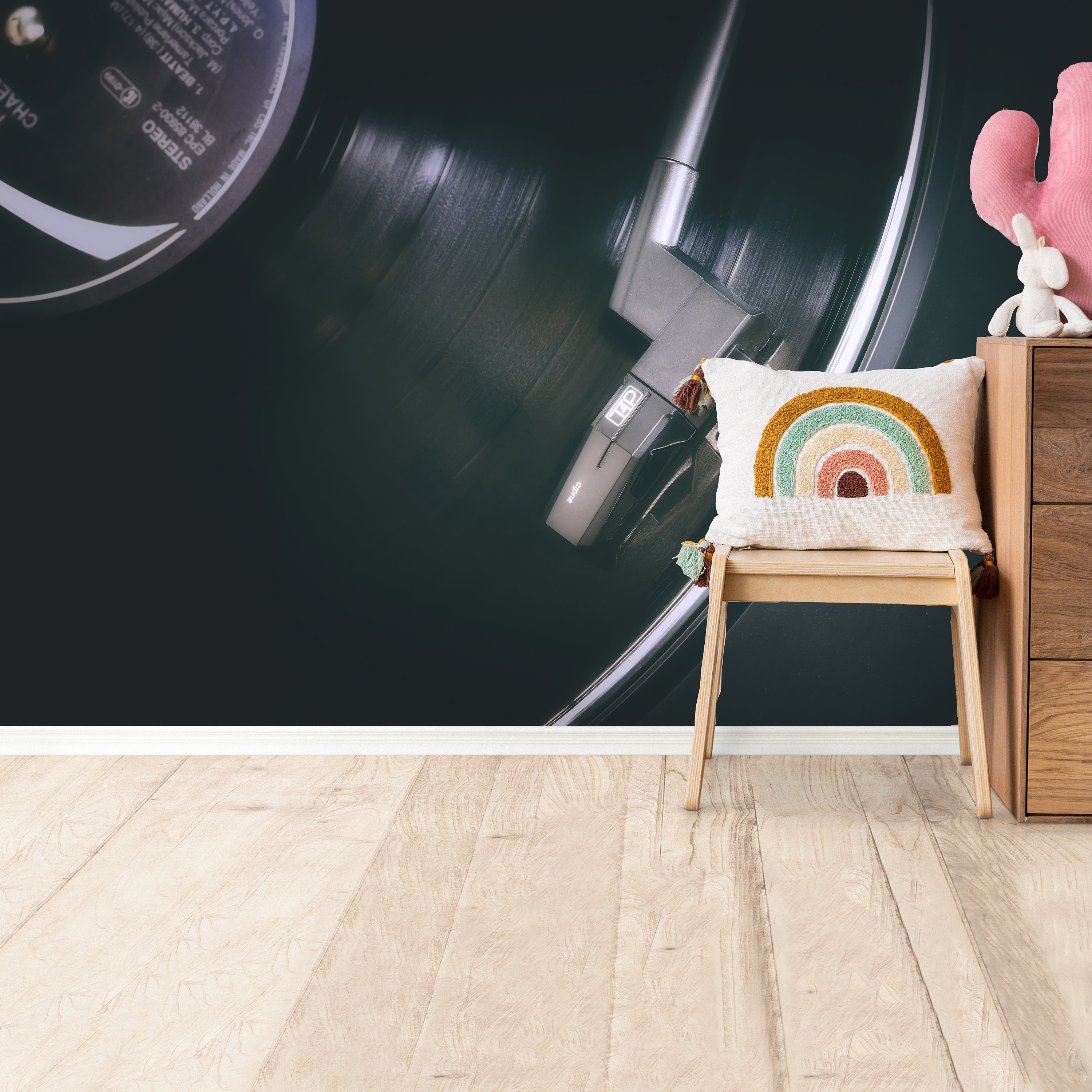 Retro Vinyl Record Wallpaper Peel & Stick Wall Mural Bedroom Wall Decor ...