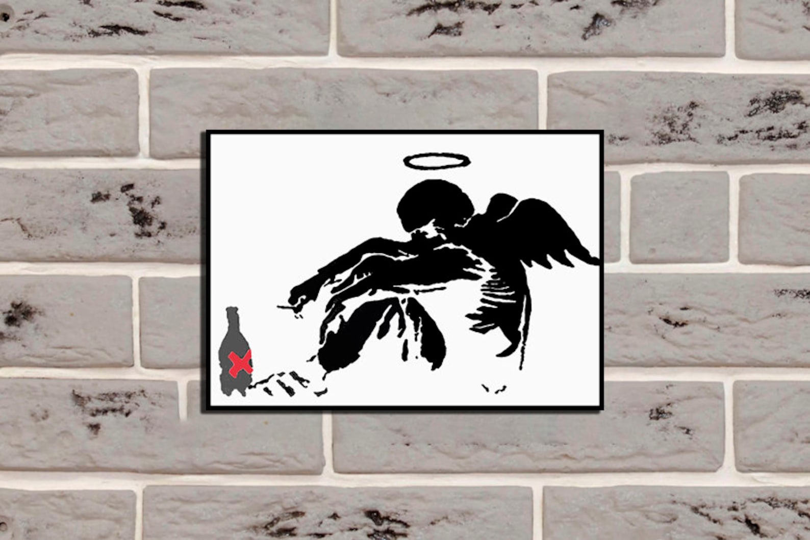 Fallen Angel Wall Poster Angel Painting Decor Angel Street Art - Etsy
