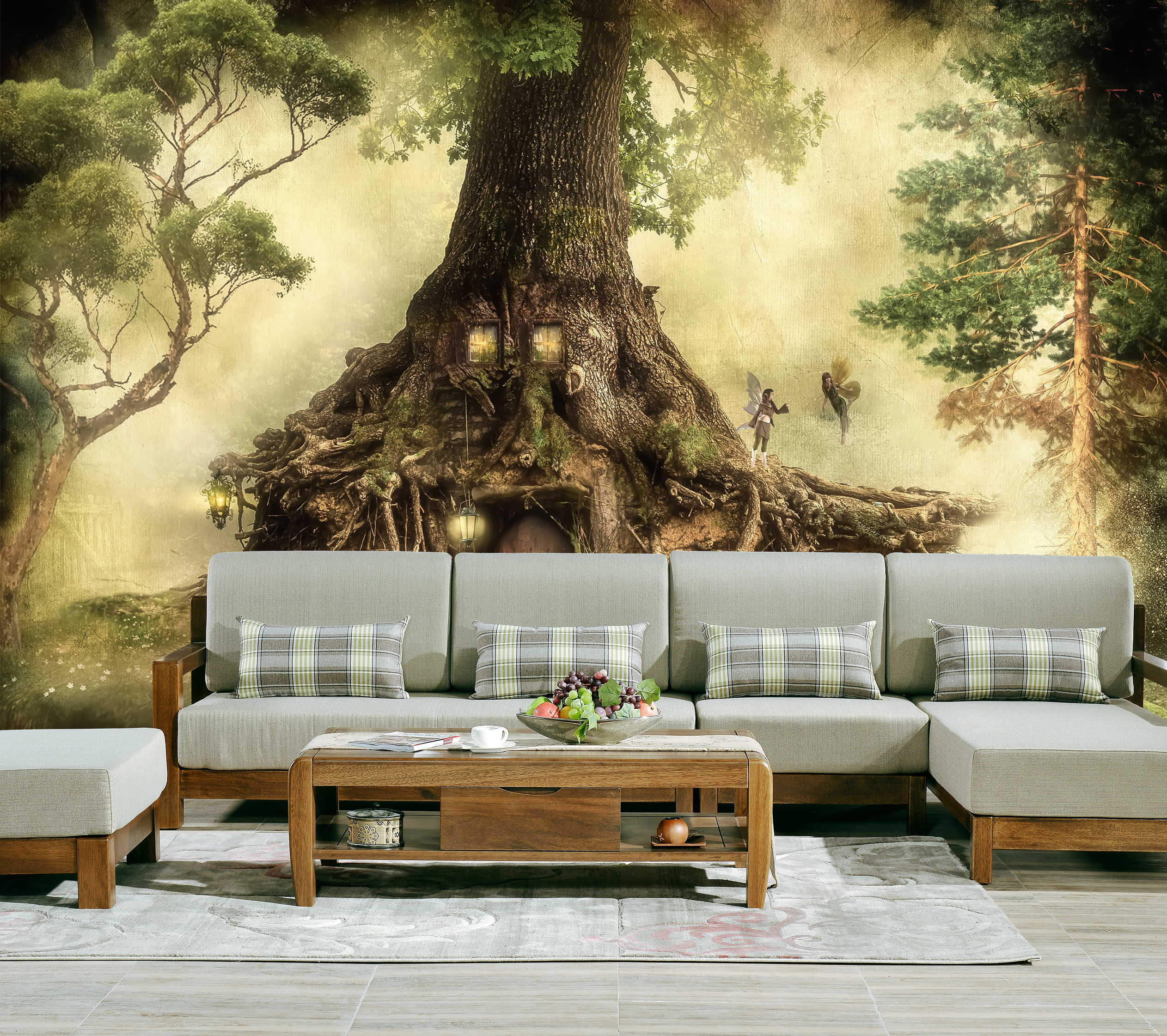 Fantasy Enchanted Forest Wall Mural Treehouse Wallpaper Magic - Etsy