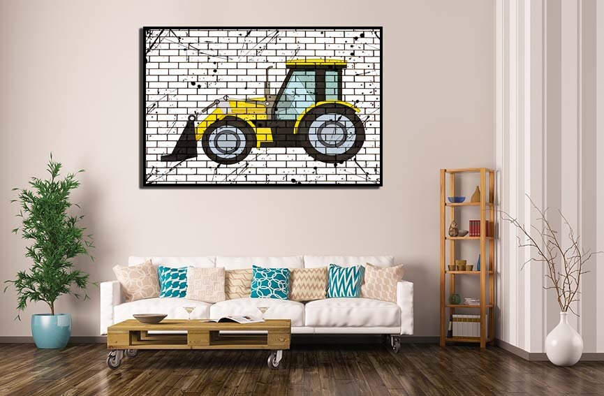 Skid loader Excavator poster Truck wall art Vehicle print | Etsy