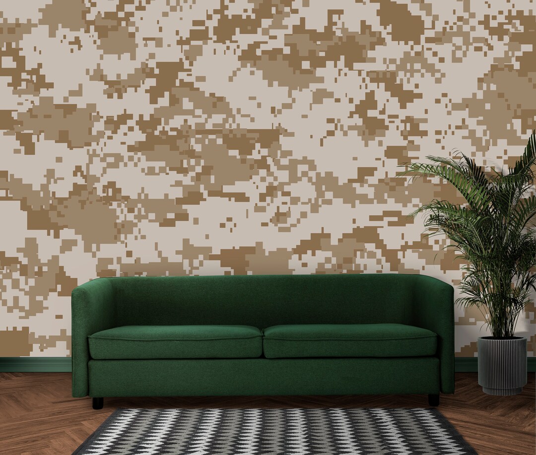 Military Wallpaper Camouflage Wall Decal Peel and Stick Mural Room ...
