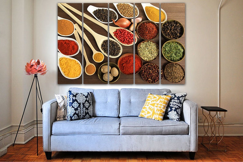 Spices Canvas Herb Decor Kitchen Decor Healthy Food Restaurant - Etsy