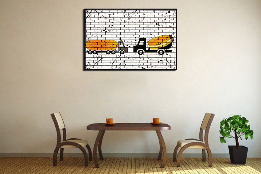 Mixer Truck Poster Construction Kids Cement Mixer Art Truck - Etsy