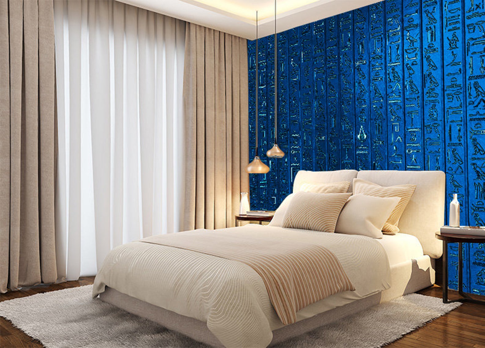 Egyptian Wallpaper Blue Wall Mural Ancient Egypt Mythology Wallpaper ...