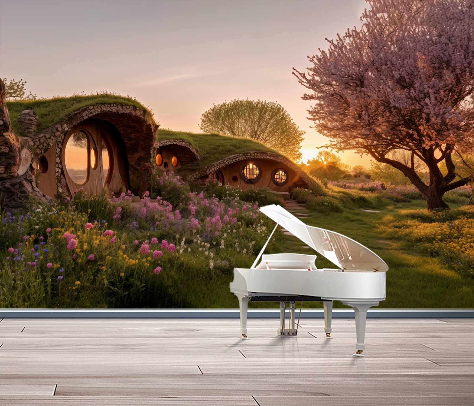 Hobbit House Wallpaper Lord of the Rings Fantasy Decal for Kids Peel ...