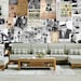 Vintage Gangster Wallpaper Black and White Newspaper Mural Peel and ...