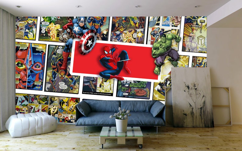 Cartoon Wallpaper Pop Art Retro Mural Peel and Stick Wallpaper & Pop ...