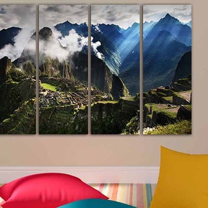 Machu Picchu Canvas Peru Décor Peru Wall Art Machu Picchu Art Mountain ...