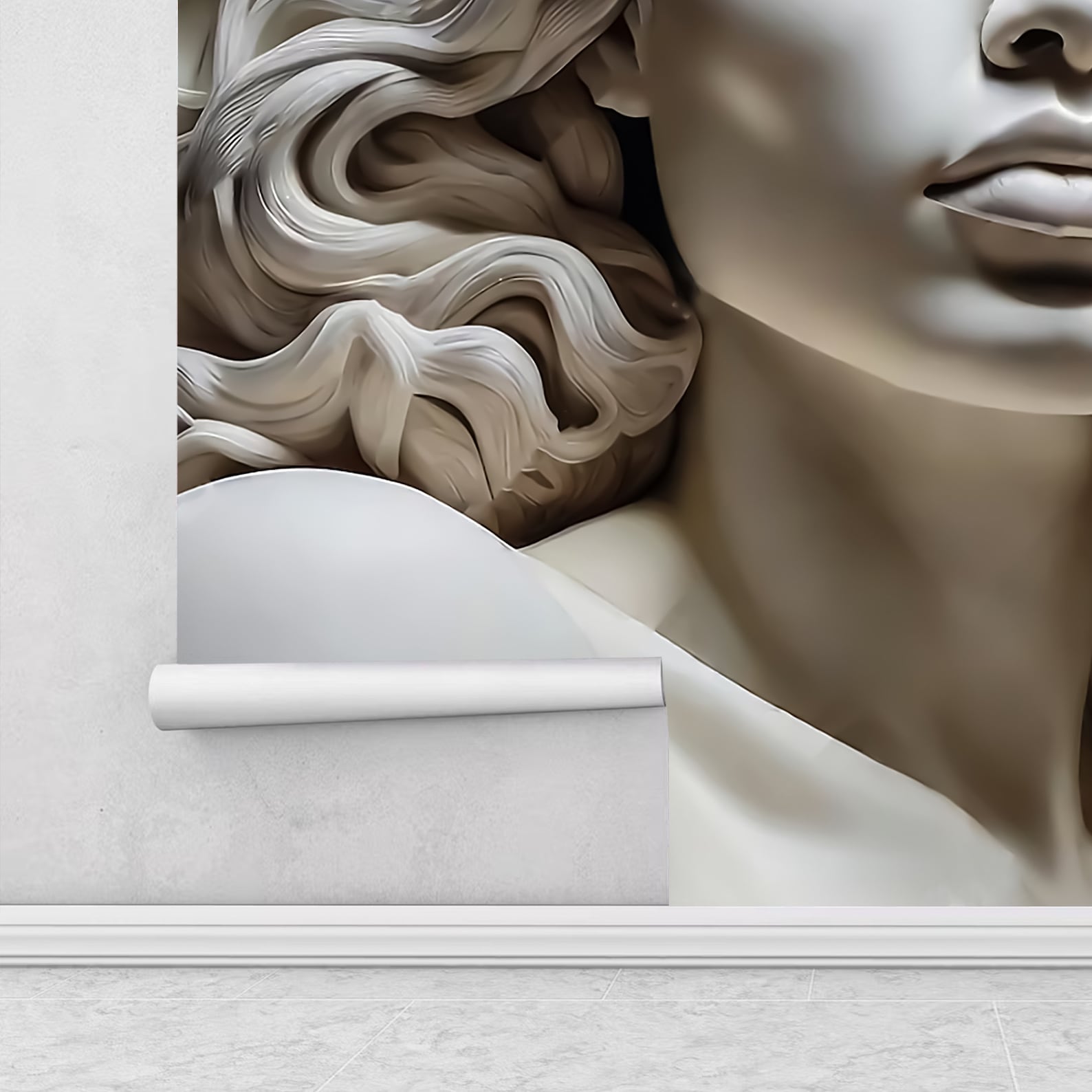 3D Gypsum Woman Sculpture Wallpaper Removable Peel and Stick Mural ...