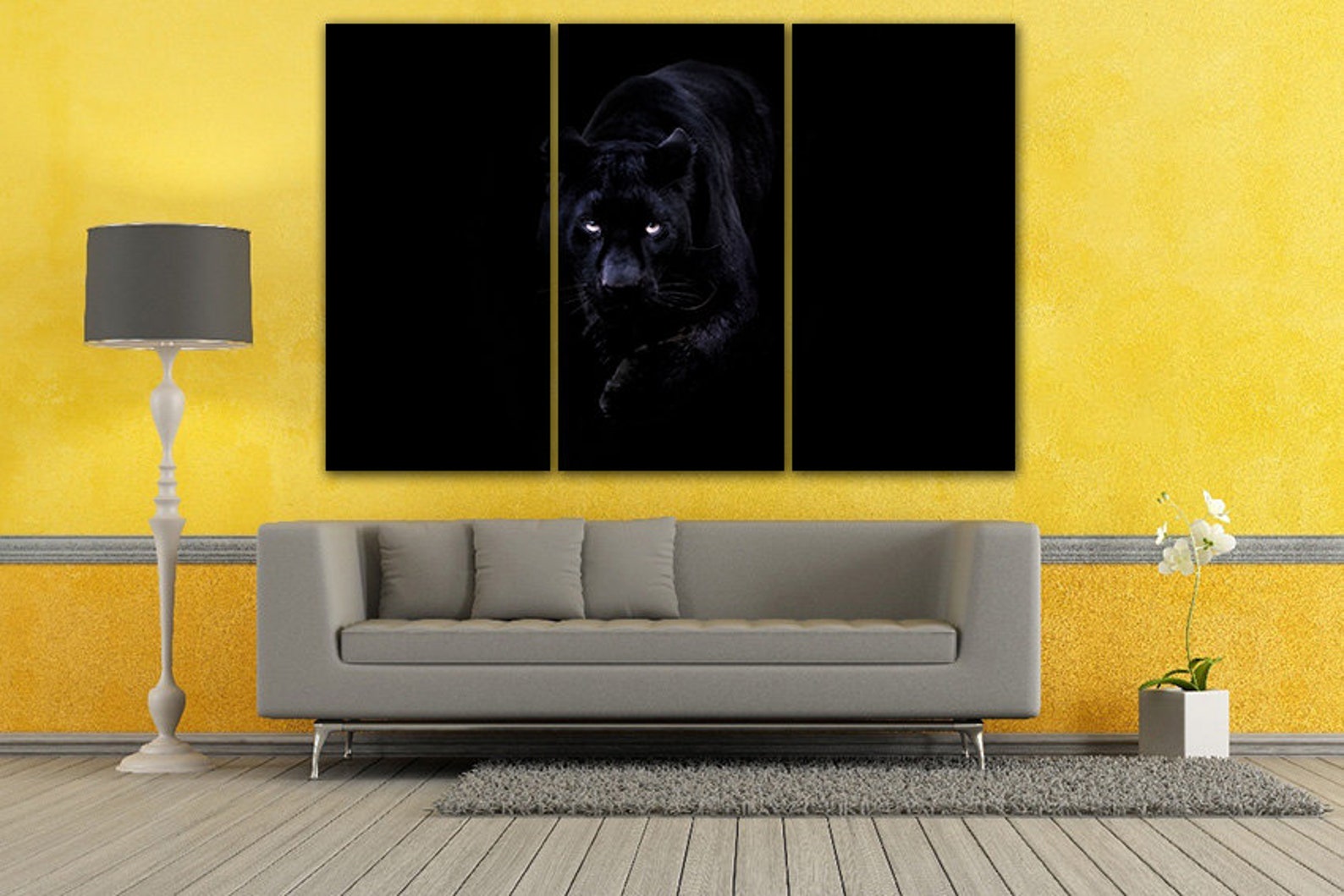 Panther Canvas Animal Wall Art Panther Decor Zoo Artwork Black - Etsy