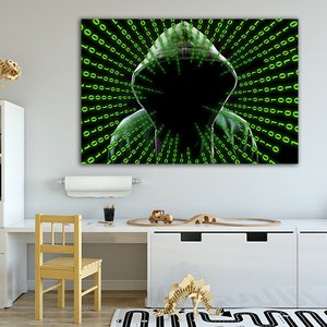Hacker Canvas Internet Print Art Computer Science Art Anonymous Print ...