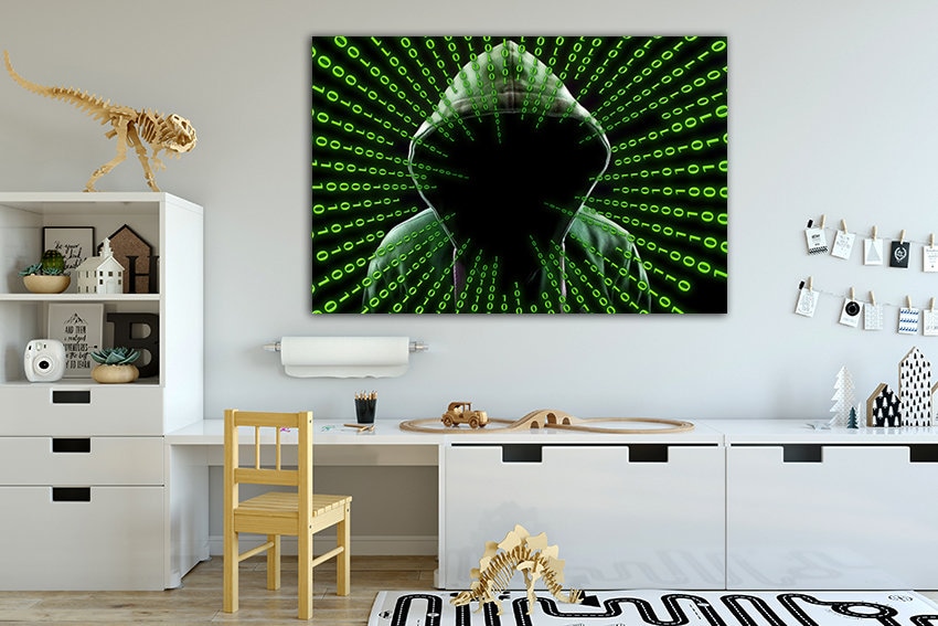 Hacker Canvas Internet Print Art Computer Science Art Anonymous Print ...
