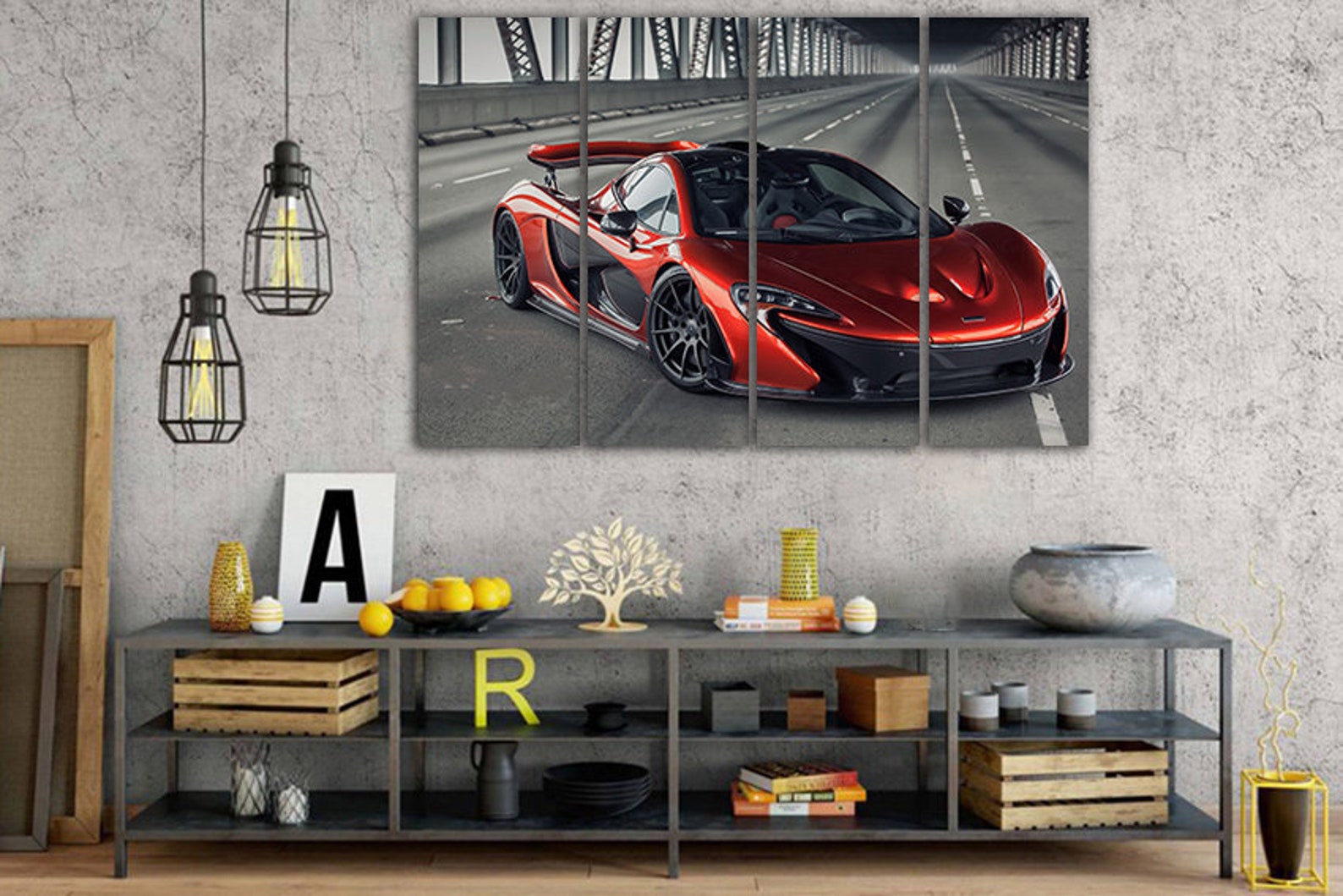 Mclaren Canvas Sport Car Art Mclaren Decor Red Car Print Super - Etsy