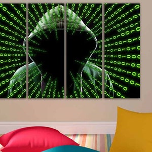 Hacker Canvas Internet Print Art Computer Science Art Anonymous Print ...