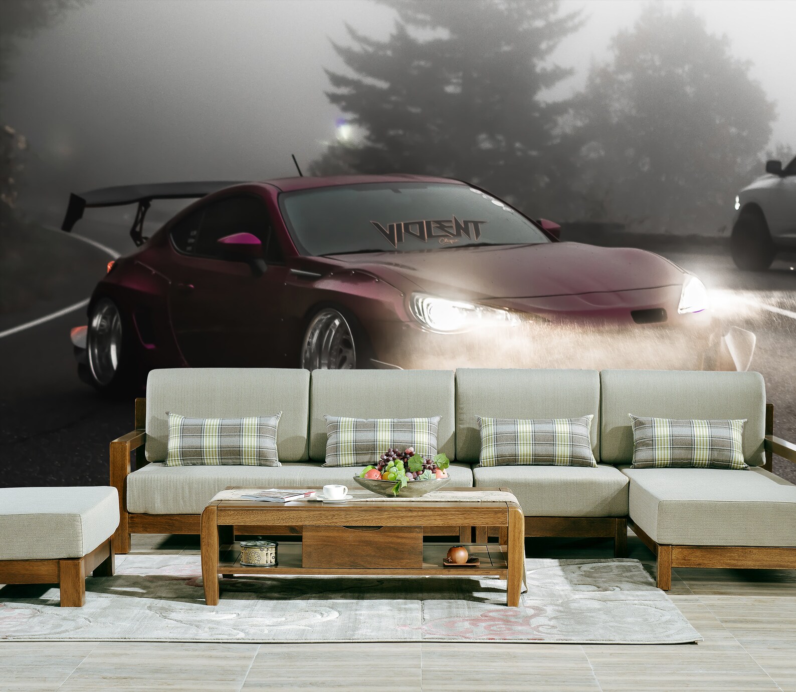 Sport Car Racing Wall Art Mural & Wallpaper Sport Car Garage Peel and ...