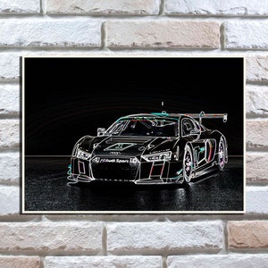 Audi R8 Audi Poster R8 Car Poster Supercar Poster Audi Art Print Audi ...