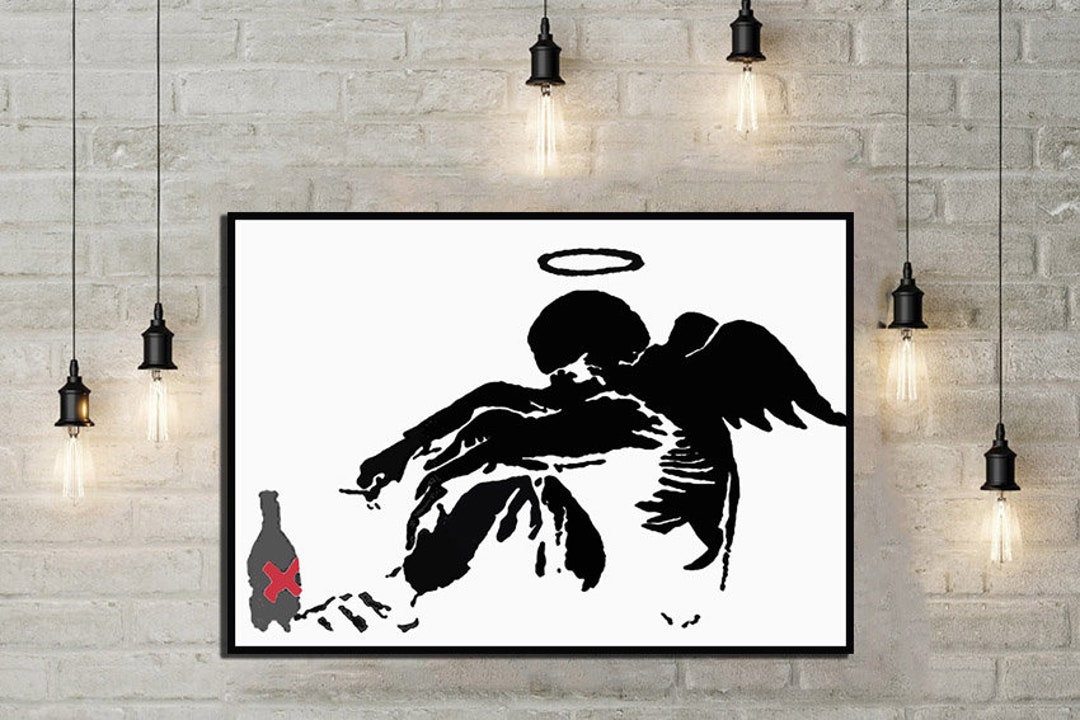Fallen Angel Wall Poster Angel Painting Decor Angel Street Art Angel ...