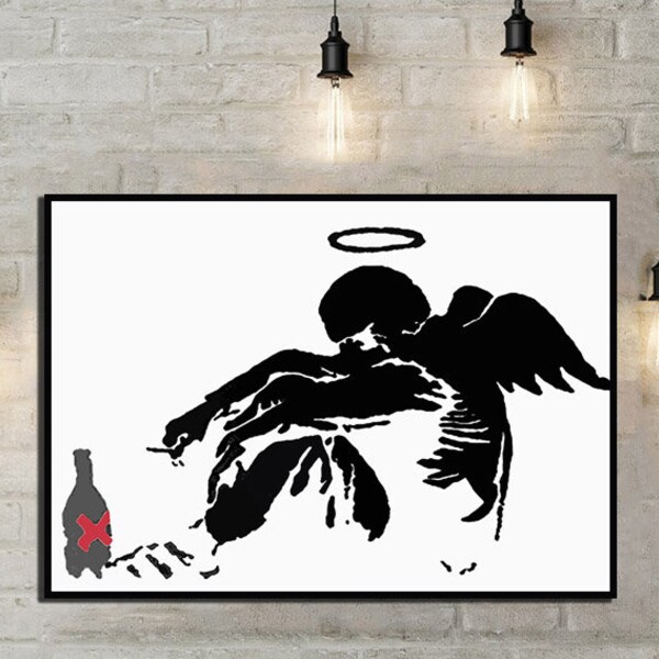 Banksy Fallen Angel - Etsy
