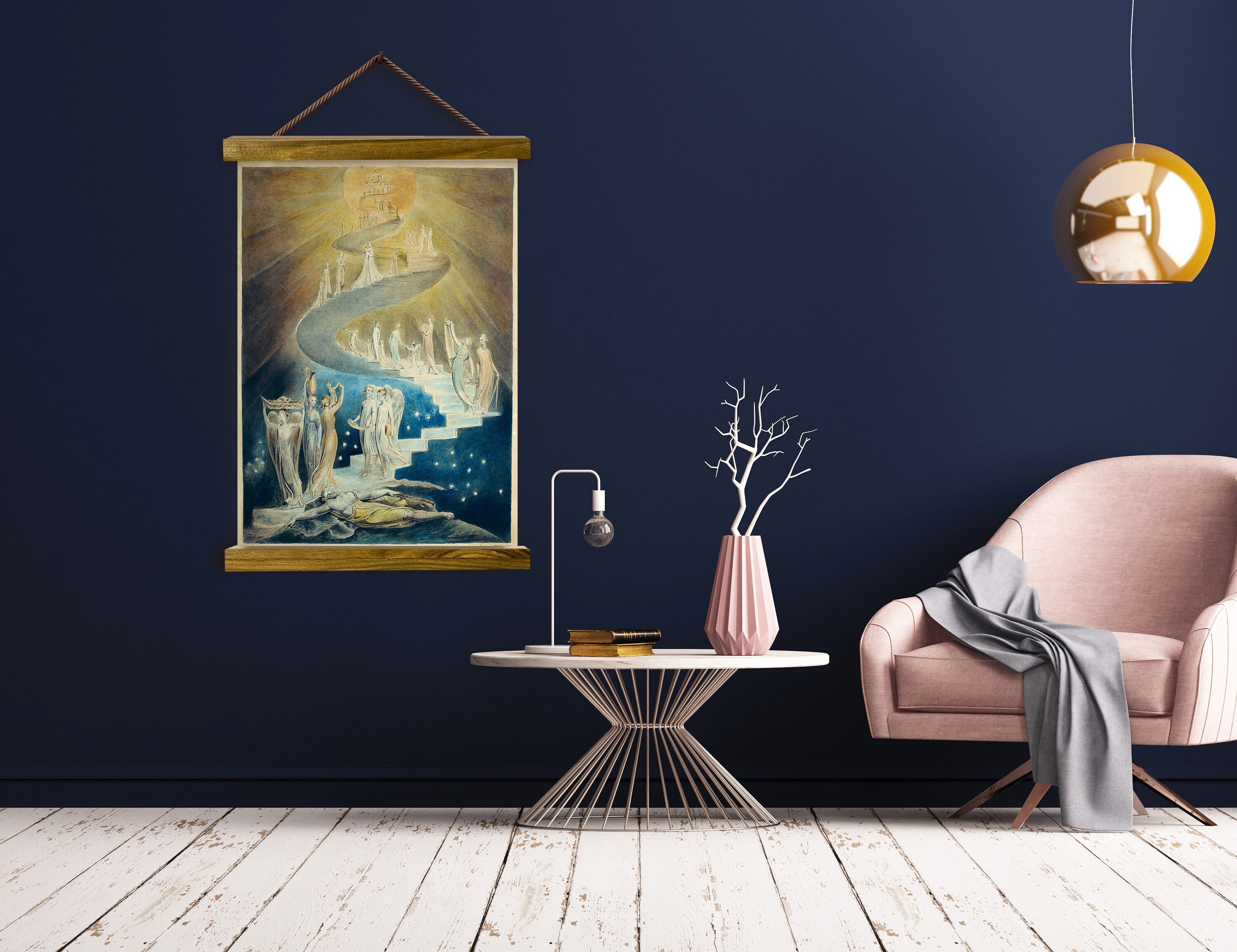 Jacobs Ladder Canvas William Blake Print Religious Art Hanging Canvas ...