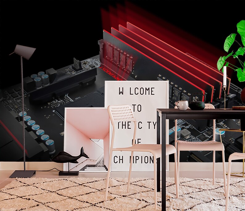 Motherboard Mural Computer Technology Wall Art Circuit Board Wallpaper ...