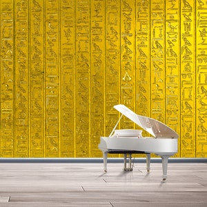 Gold Hieroglyph Wallpaper Ancient Egyptian Wall Mural Self-adhesive ...