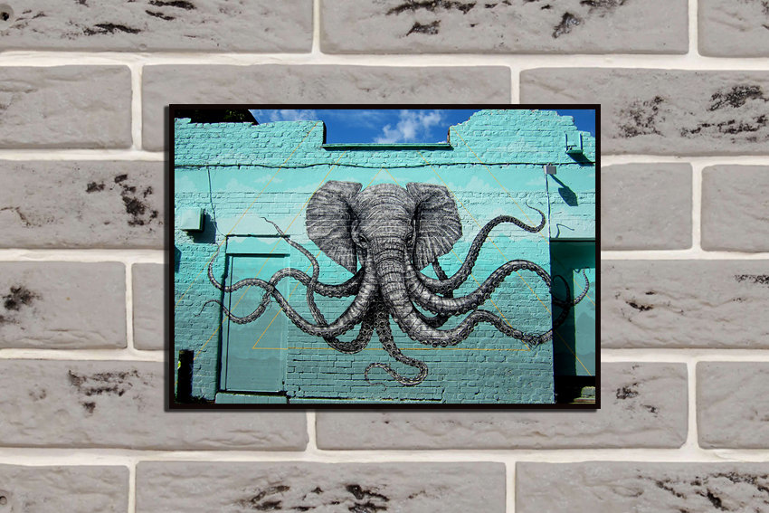 Elephant Octopus Elephant Poster Octopus Tentacles Elephant Print ...