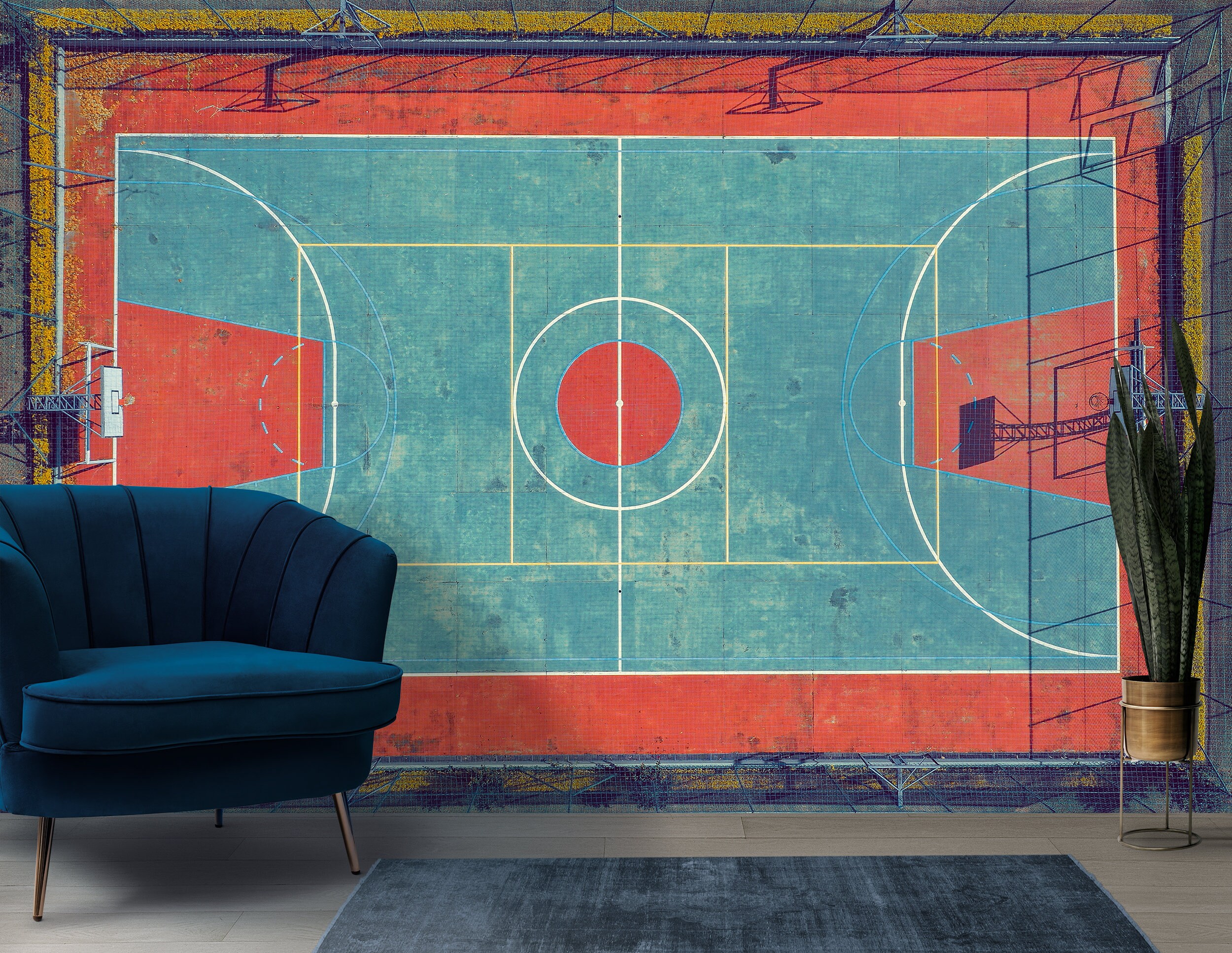 Basketball Wallpaper Gym Wall Decor Sport Mural Peel & Stick - Etsy