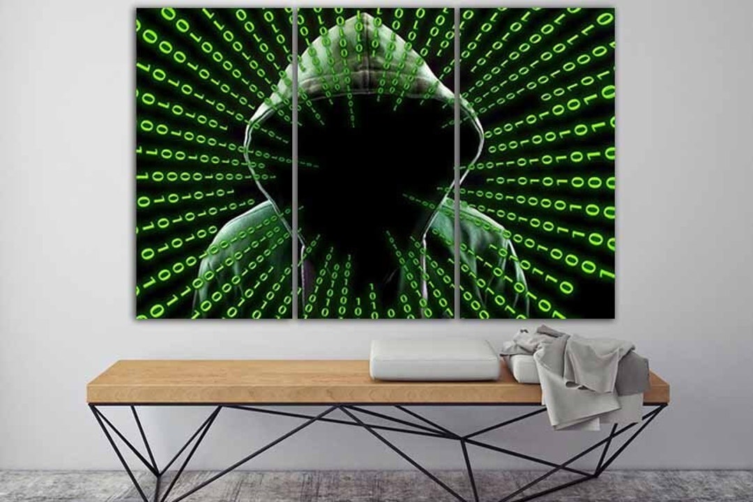 Hacker Canvas Internet Print Art Computer Science Art Anonymous Print ...