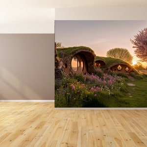 Hobbit House Wallpaper Lord of the Rings Fantasy Decal for Kids Peel ...